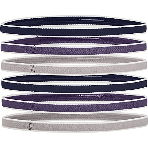 Under Armour Women's Mini Headbands 6-Pack, Midnight Navy (412)/Gray Wolf, One Size Fits All