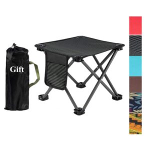 protable folding stool light weight mini camping stool with carry bag for indoor or outdoor activeites camping fishing hiking(black)