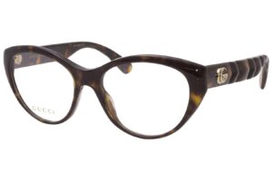 gucci gg0812o 002 eyeglasses women's havana/gold full rim optical frame 54mm