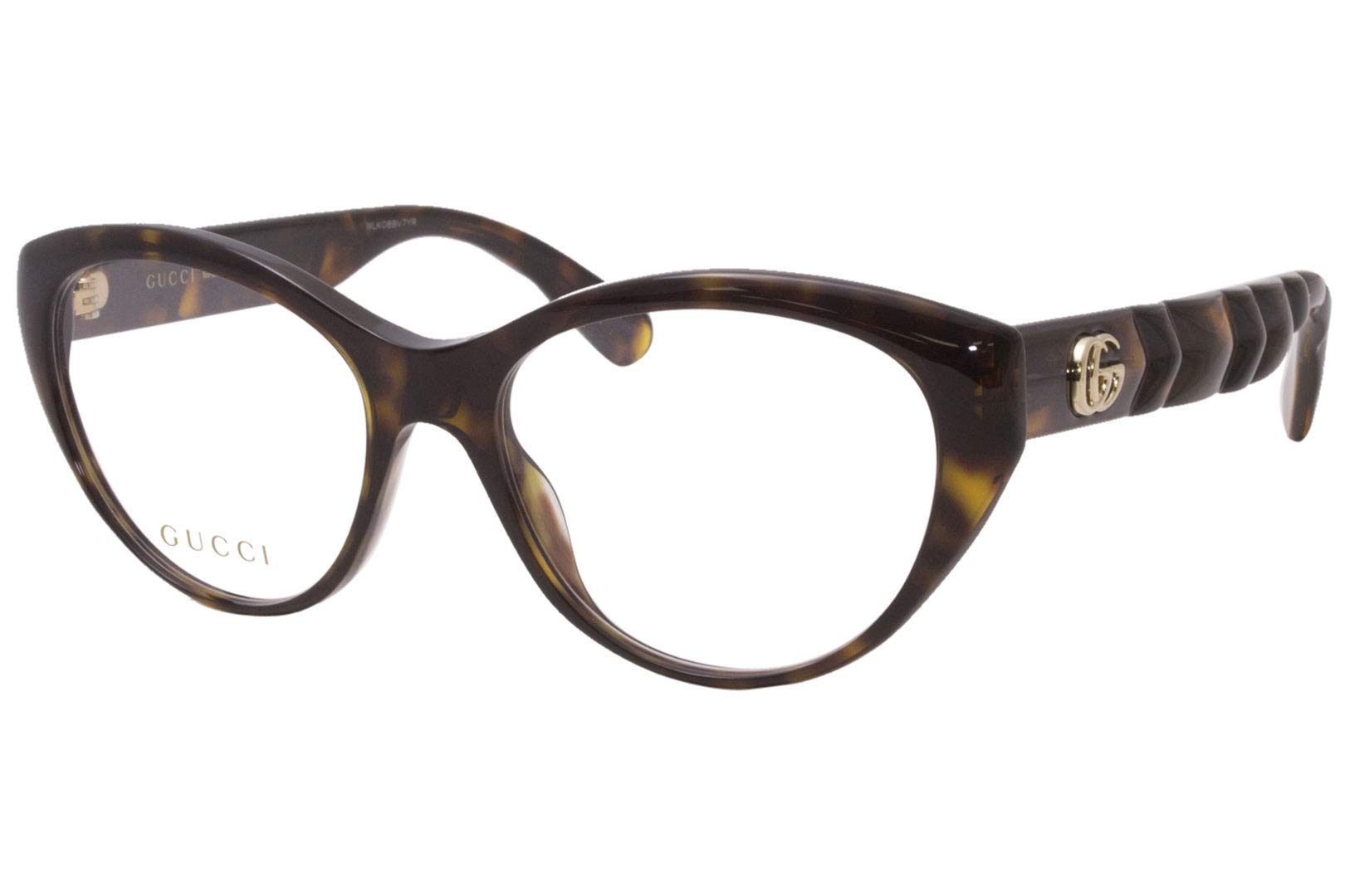 Gucci GG0812O 002 Eyeglasses Women's Havana/Gold Full Rim Optical Frame 54mm