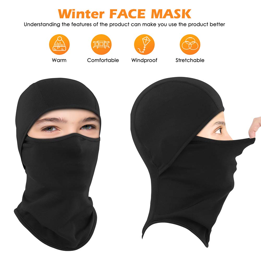 Ameceres Kids Balaclava Ski Mask Cold Weather Windproof Tactical Face Mask Winter for Skiing Snowboarding Cycling (1)