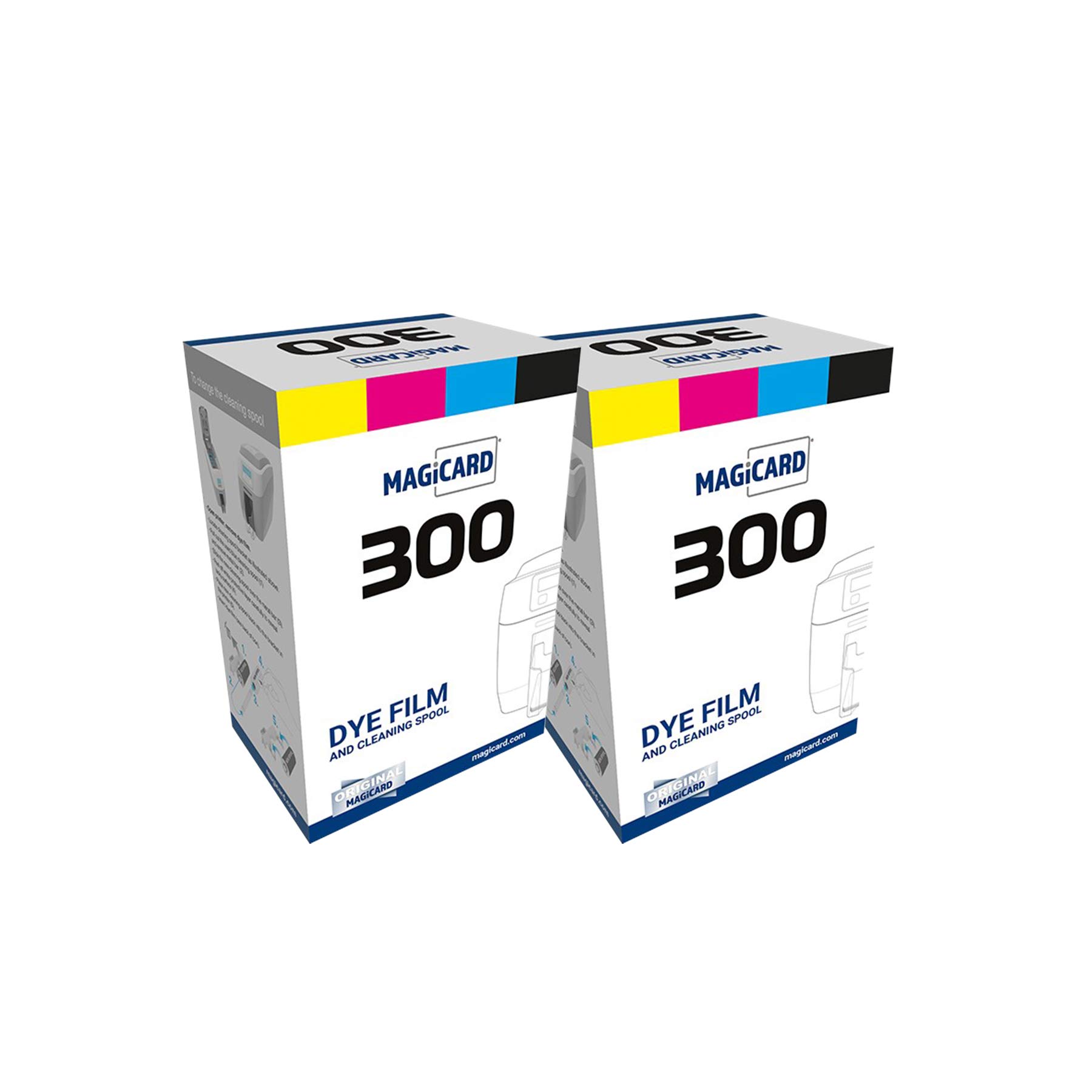 Bodno 2 x Magicard 300 Printer MC300YMCKO/2 Color Ribbon - YMCKO - 300 Prints Software Demo Card