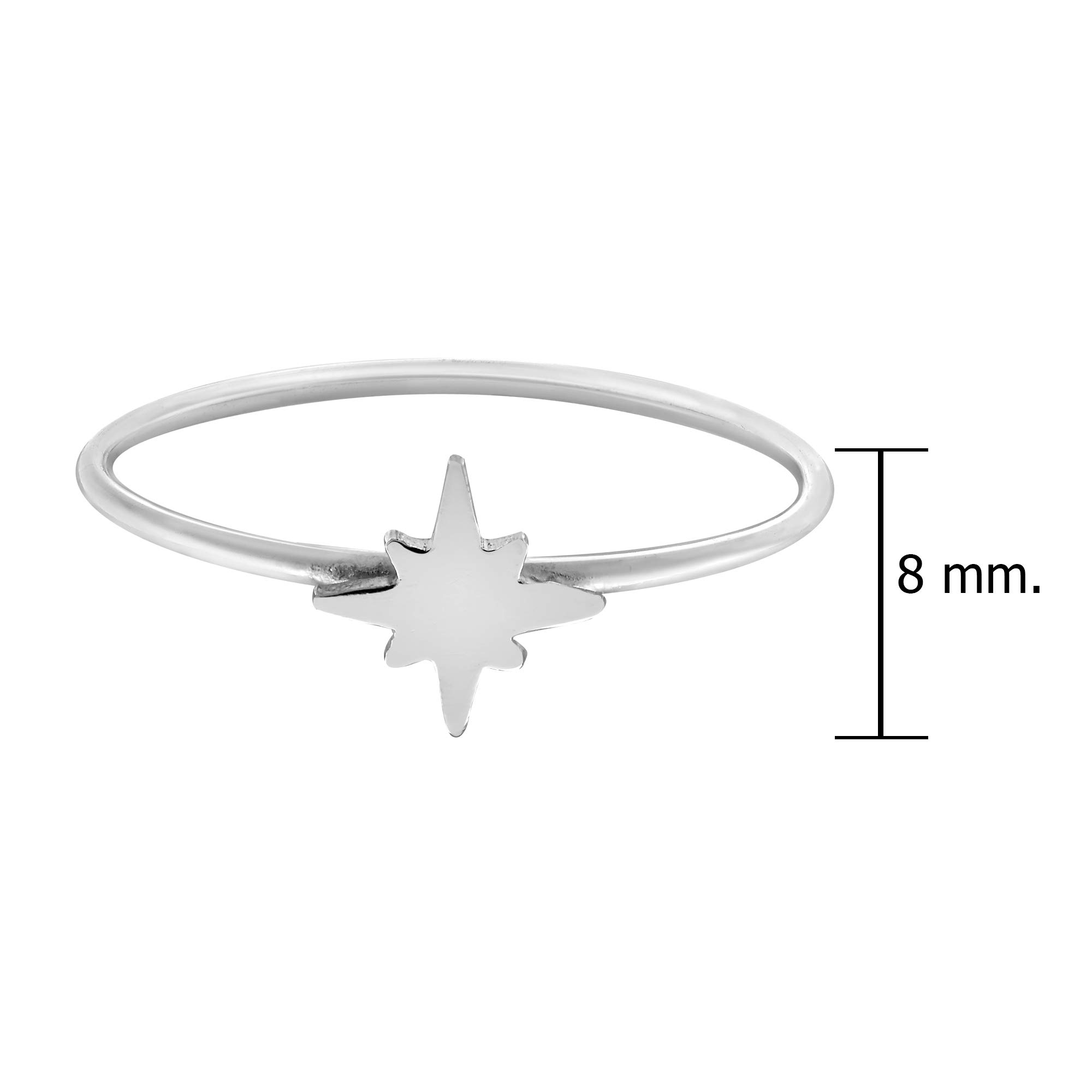 AeraVida Guiding Bright and Shining Mini North Star .925 Sterling Silver Ring (8)