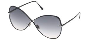 tom ford nickie ft 0842 shiny black/dark grey shaded 66/9/135 women sunglasses