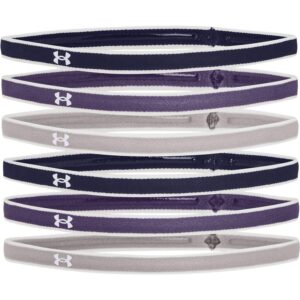 under armour women's mini headbands 6-pack, midnight navy (412)/gray wolf, one size fits all