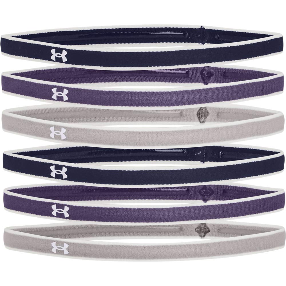 Under Armour Women's Mini Headbands 6-Pack, Midnight Navy (412)/Gray Wolf, One Size Fits All