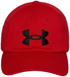 under armour men's blitzing adjustable hat, red (601)/black, one size fits most