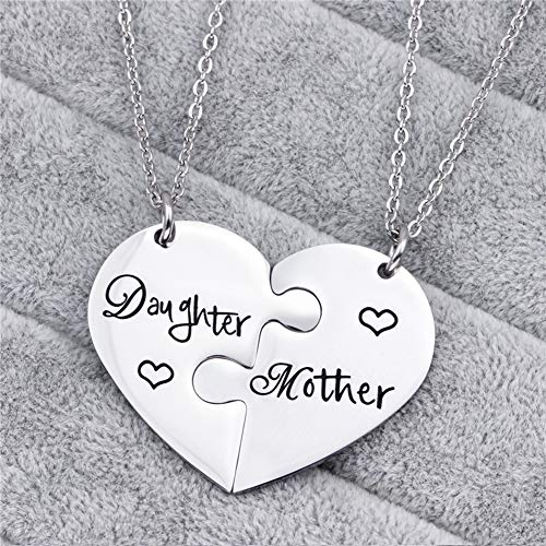 iJuqi Mother Daughter Necklace Gifts - 2PCS Mom Necklace from Daughter, Mom Gifts Daughter Gifts for Christmas Mother's Day