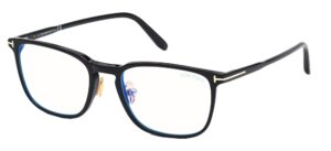 tom ford ft 5699-b blue block shiny black 55/19/145 men eyewear frame