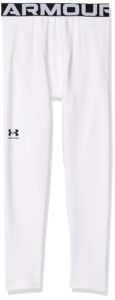 under armour boys coldgear armour baselayer leggings, white (100)/black, medium