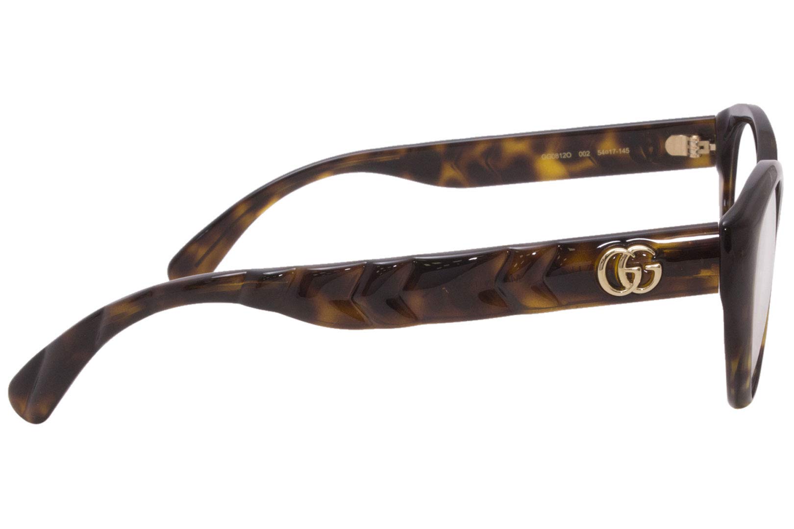 Gucci GG0812O 002 Eyeglasses Women's Havana/Gold Full Rim Optical Frame 54mm