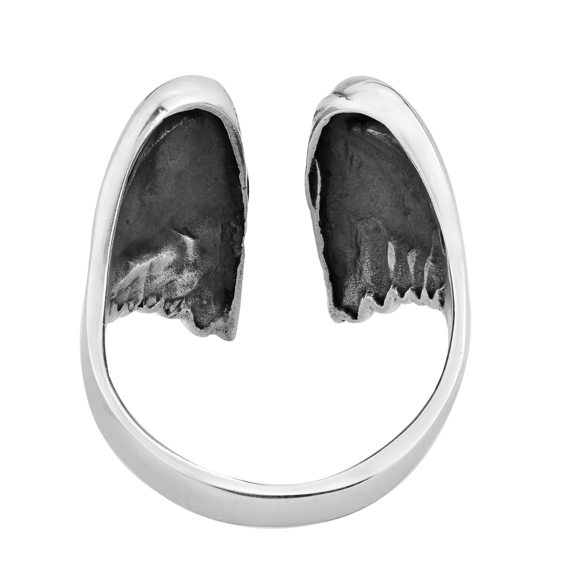 AeraVida Heavenly Wings of .925 Sterling Silver Open-Ended Ring Size 8 for Birds or Flight Inspired Fashion Accessories with Guardian Angel Vibes