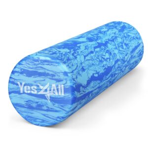 yes4all ffye premium eva foam roller - ocean marbled, 18inch