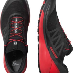 Salomon Sense Ride 4 Trail Running Shoes for Men, Black/Goji Berry/Phantom, 11.5