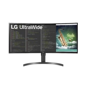 lg 35wn75c-b ultrawide monitor 35” qhd (3440 x 1440) curved display, srgb 99% color gamut, hdr 10, usb-type c, amd freesync, 3-side virtually borderless design - black