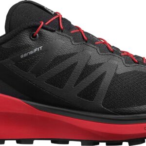 Salomon Sense Ride 4 Trail Running Shoes for Men, Black/Goji Berry/Phantom, 11.5