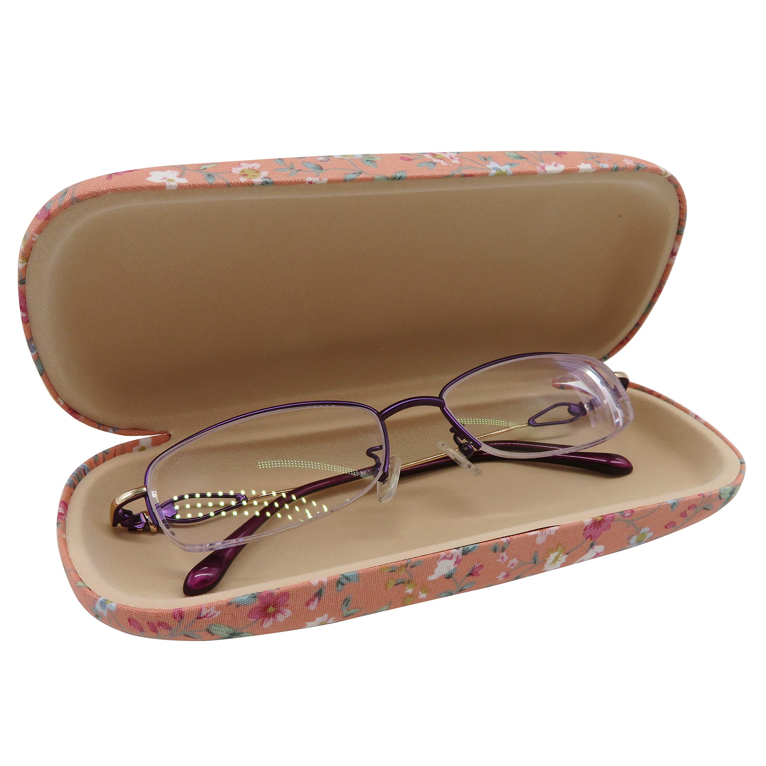 DODOGA 4 Pieces Spectacle Case Portable Hard Shell Eyeglasses Case Flower Fabric Covered Spectacles Box Eyewear Protector Box