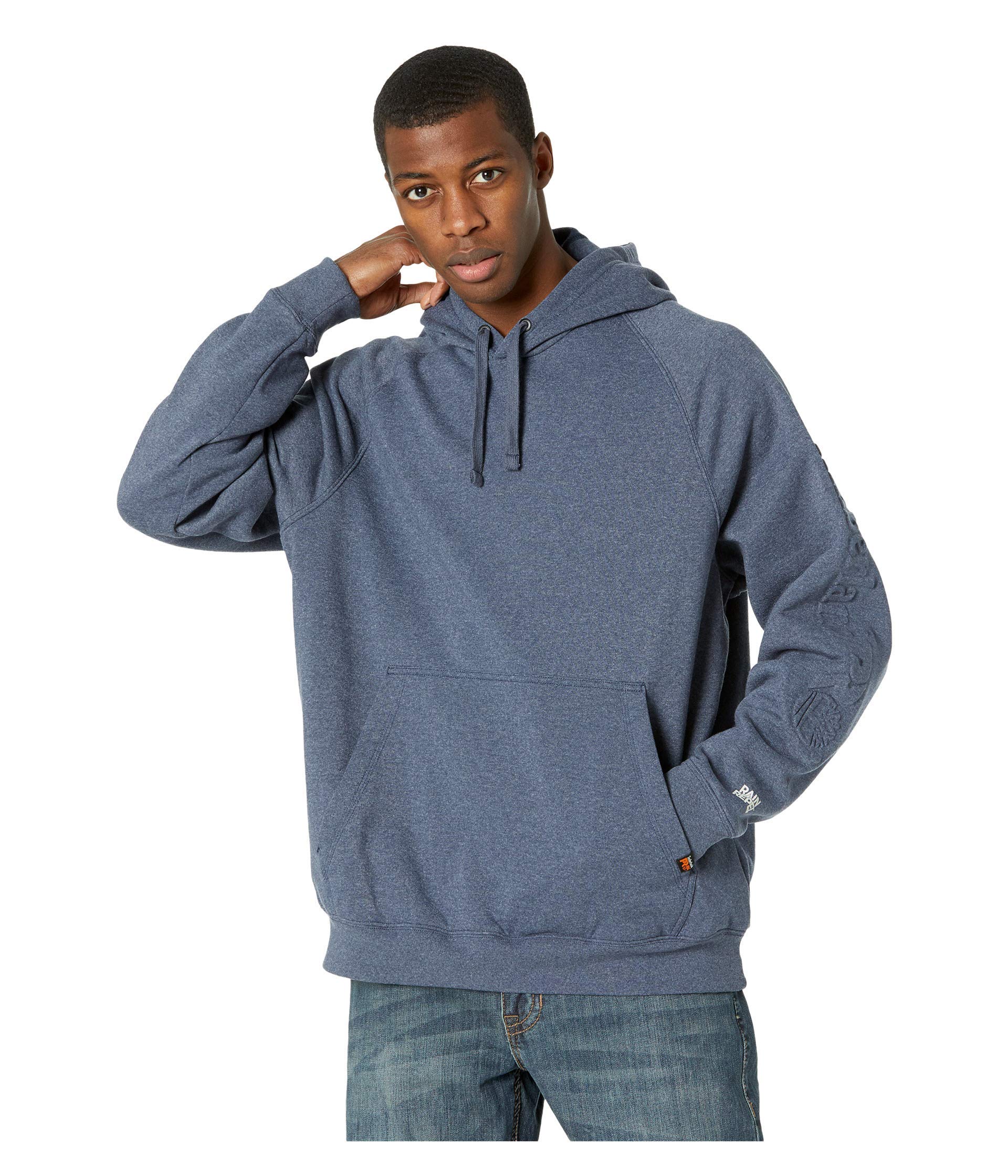 Timberland PRO Men's Honcho Sport Embossed Logo Hood Pullover, Navy Heather, Small