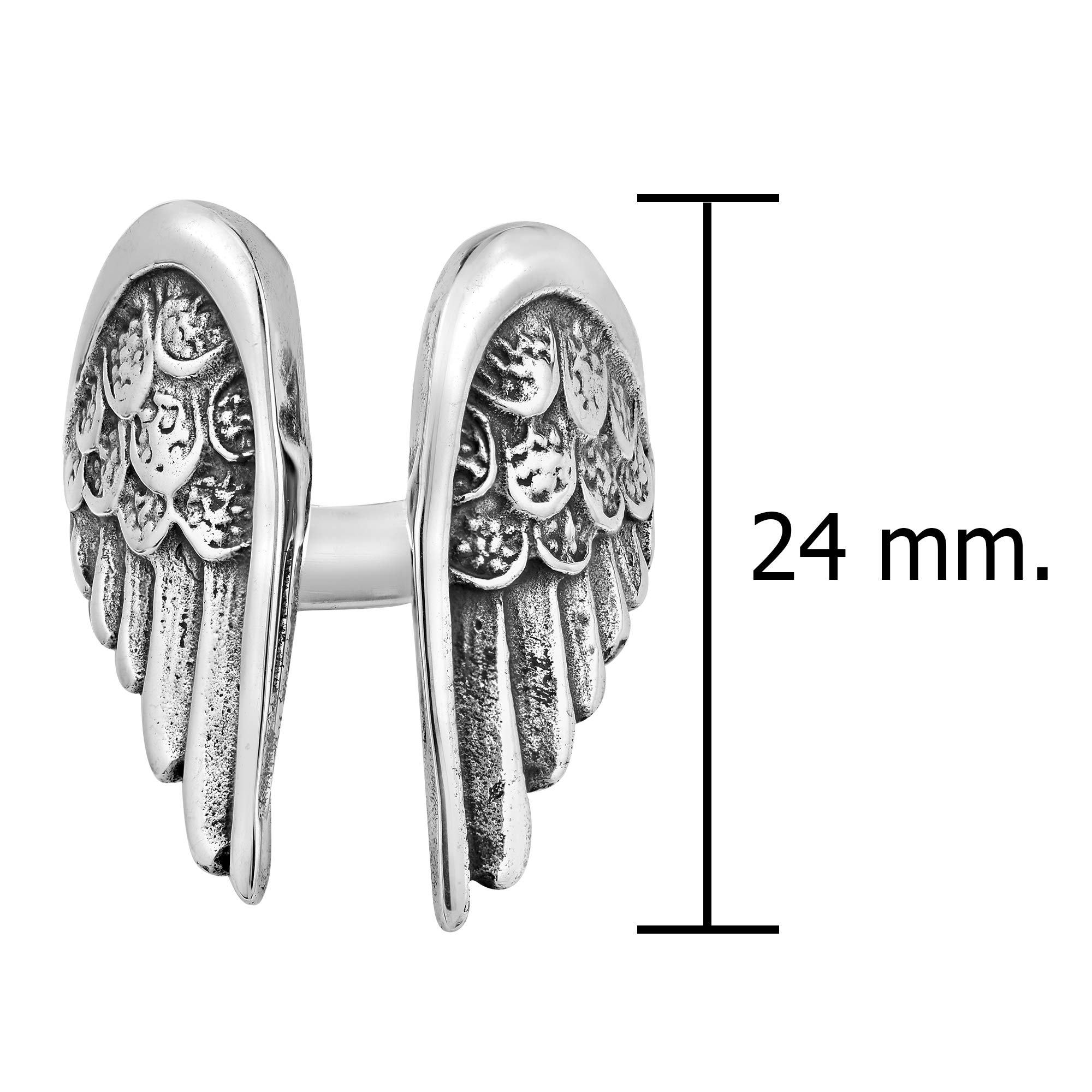 AeraVida Heavenly Wings of .925 Sterling Silver Open-Ended Ring Size 8 for Birds or Flight Inspired Fashion Accessories with Guardian Angel Vibes