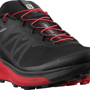 Salomon Sense Ride 4 Trail Running Shoes for Men, Black/Goji Berry/Phantom, 11.5