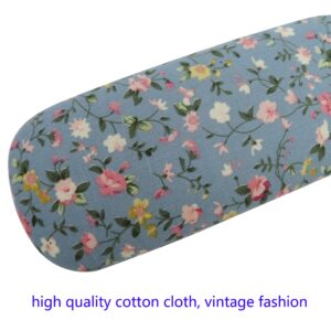 DODOGA 4 Pieces Spectacle Case Portable Hard Shell Eyeglasses Case Flower Fabric Covered Spectacles Box Eyewear Protector Box