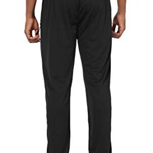 NEIKU Men's Lightweight Sweatpants Loose Fit Open Bottom Mesh Athletic Pants with Zipper Pockets Black/White L