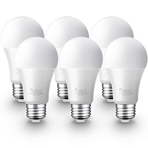 MASTERY MART A19 [100-Watt] Led Light Bulbs, E26 Base, 5000K Bright Daylight White, 1500 Lumens, CRI 80+, Non-Dimmable, Energy Star, UL Listed, 14W [100W Equivalent]- (6 Pack)