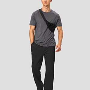 Pudolla Men's Cotton Yoga Sweatpants Athletic Lounge Pants Open Bottom Casual Jersey Pants for Men with Pockets (Black X-Large)