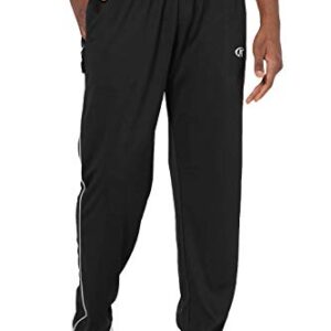 NEIKU Men's Lightweight Sweatpants Loose Fit Open Bottom Mesh Athletic Pants with Zipper Pockets Black/White L