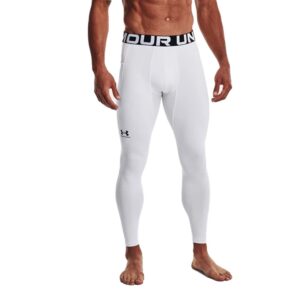 under armour men's coldgear armour leggings , white (100)/black, small