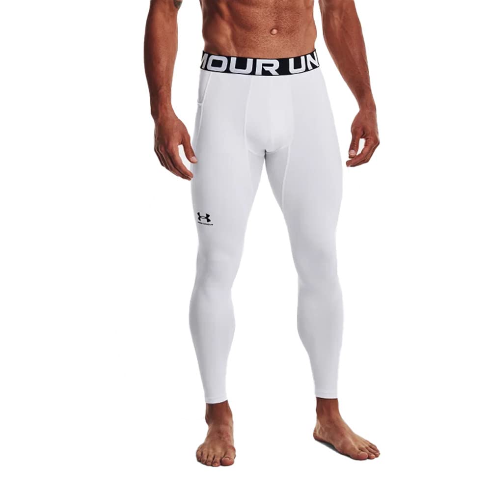 Under Armour Men's ColdGear Armour Leggings , White (100)/Black, Small