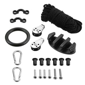 isure marine kayak canoe anchor trolley kit eyes wellnuts screws kayak accessories zig zag cleat rigging ring pulleys diy boat 30 feet rope