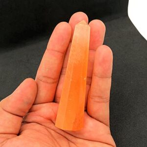 Orange Selenite Crystal Towers ~ Natural Healing Crystal Point Obelisk for Reiki Healing and Crystal Grid (2" to 3" INCH)