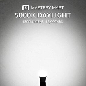 MASTERY MART A19 [100-Watt] Led Light Bulbs, E26 Base, 5000K Bright Daylight White, 1500 Lumens, CRI 80+, Non-Dimmable, Energy Star, UL Listed, 14W [100W Equivalent]- (6 Pack)