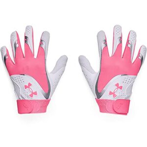 under armour girls' radar 20 softball gloves, mojo pink (641)/mojo pink, youth small