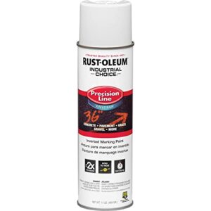 rust-oleum 203039-12pk industrial choice inverted water-based marking spray paint, 17 oz, white, 12 pack