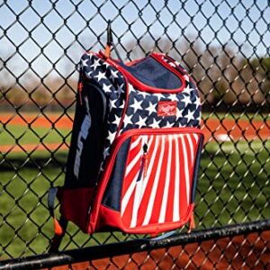 Rawlings | LEGION Backpack Equipment Bag | Baseball & Softball | Red/White/Blue