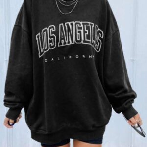 Women's Oversized Sweatshirt Los Angeles California Crewneck Long Sleeve Casual Loose Pullover Tops