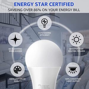 MASTERY MART A19 [100-Watt] Led Light Bulbs, E26 Base, 5000K Bright Daylight White, 1500 Lumens, CRI 80+, Non-Dimmable, Energy Star, UL Listed, 14W [100W Equivalent]- (6 Pack)