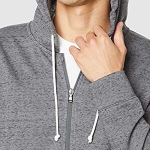 Under Armour Men's Rival Terry Full-Zip Hoodie, Pitch Gray Full Heather (012)/Onyx White, Medium