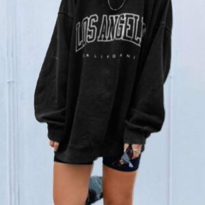 Women's Oversized Sweatshirt Los Angeles California Crewneck Long Sleeve Casual Loose Pullover Tops