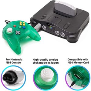 miadore 2 Pack Classic N64 Controller, Wired N64 Retro 64-bit Mini Gamepad Remote with Upgraded Japan Joystick for Ultra N64 Console Video Game System ( Blue/Green )