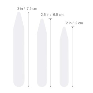 BESPORTBLE Collar Stays for Men - 200Pcs Collar Stiffeners Plastic White Shirt Collar Bones Dress Shirt in 3 Sizes