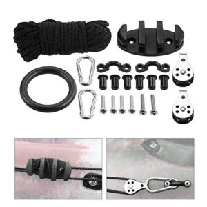 ISURE MARINE Kayak Canoe Anchor Trolley Kit Eyes Wellnuts Screws Kayak Accessories Zig Zag Cleat Rigging Ring Pulleys DIY Boat 30 Feet Rope