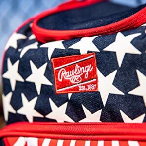 Rawlings | LEGION Backpack Equipment Bag | Baseball & Softball | Red/White/Blue