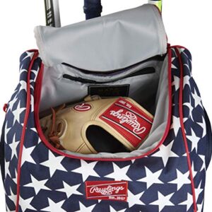 Rawlings | LEGION Backpack Equipment Bag | Baseball & Softball | Red/White/Blue