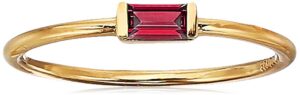 amazon essentials 18k yellow gold plated sterling silver created ruby july fashion stackable ring, size 9 (previously amazon collection)