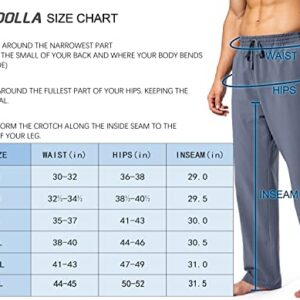 Pudolla Men's Cotton Yoga Sweatpants Athletic Lounge Pants Open Bottom Casual Jersey Pants for Men with Pockets (Black X-Large)