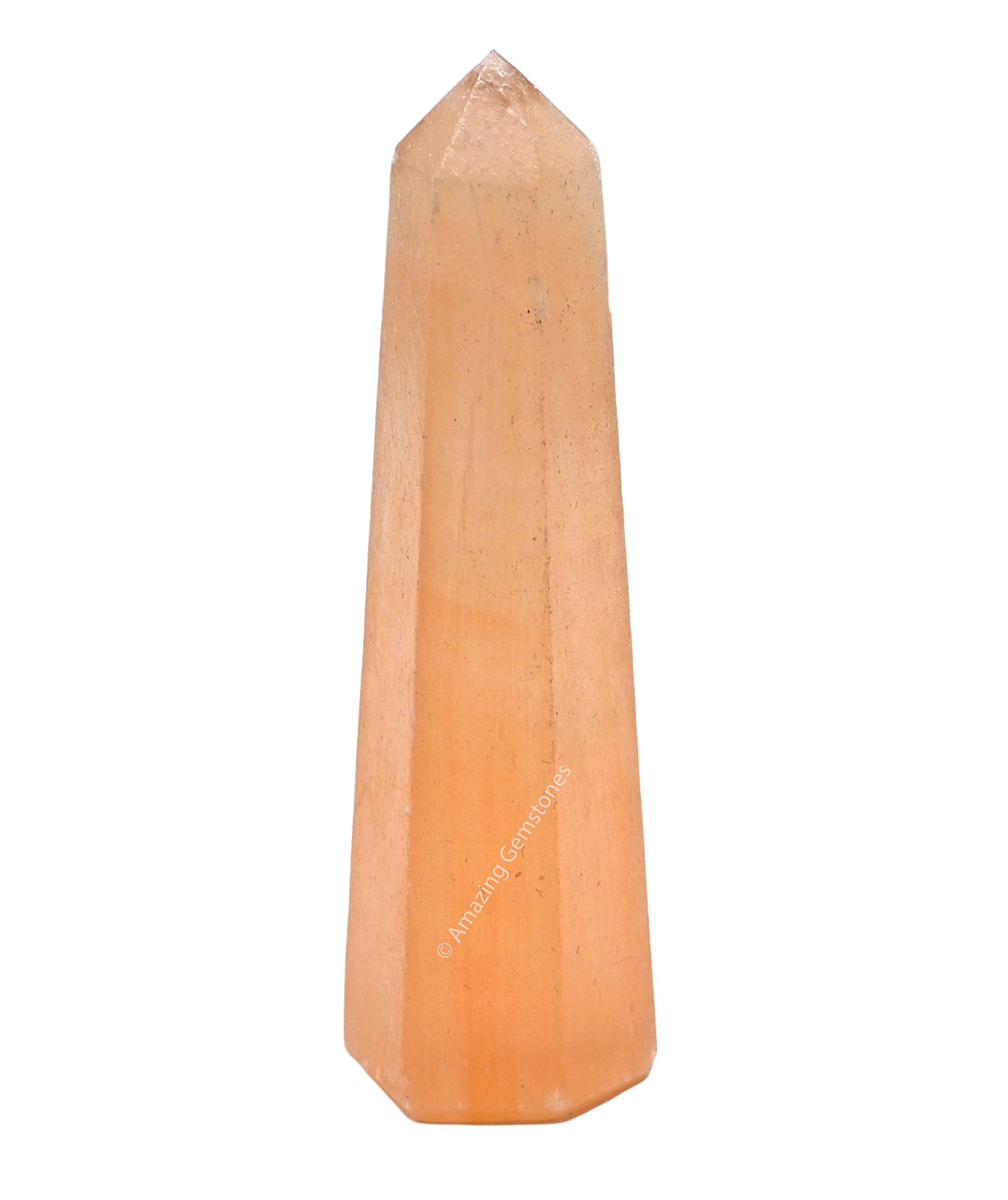 Orange Selenite Crystal Towers ~ Natural Healing Crystal Point Obelisk for Reiki Healing and Crystal Grid (2" to 3" INCH)