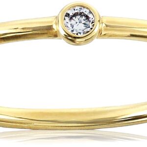 Amazon Essentials 1K Yellow Gold Cubic Zirconia Stackable Ring, Size 8 (previously Amazon Collection)